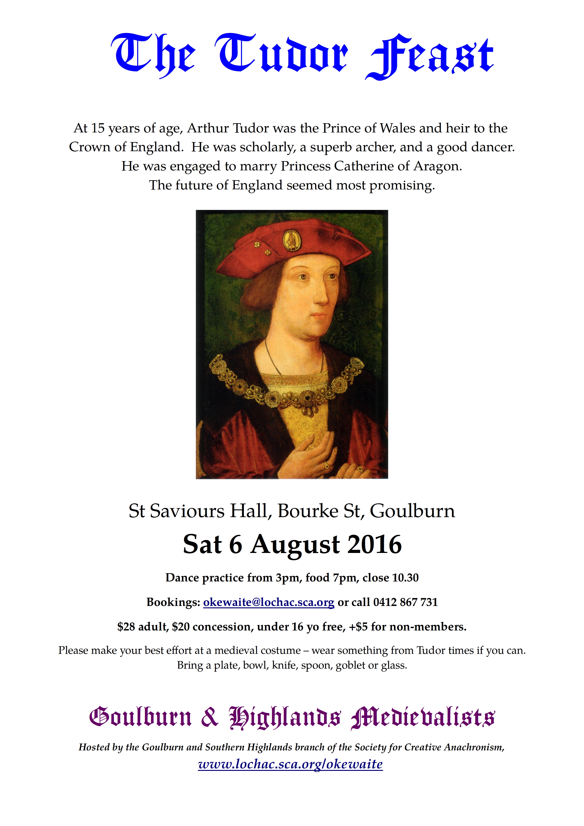 2016 Tudor Feast – Food for the Feast